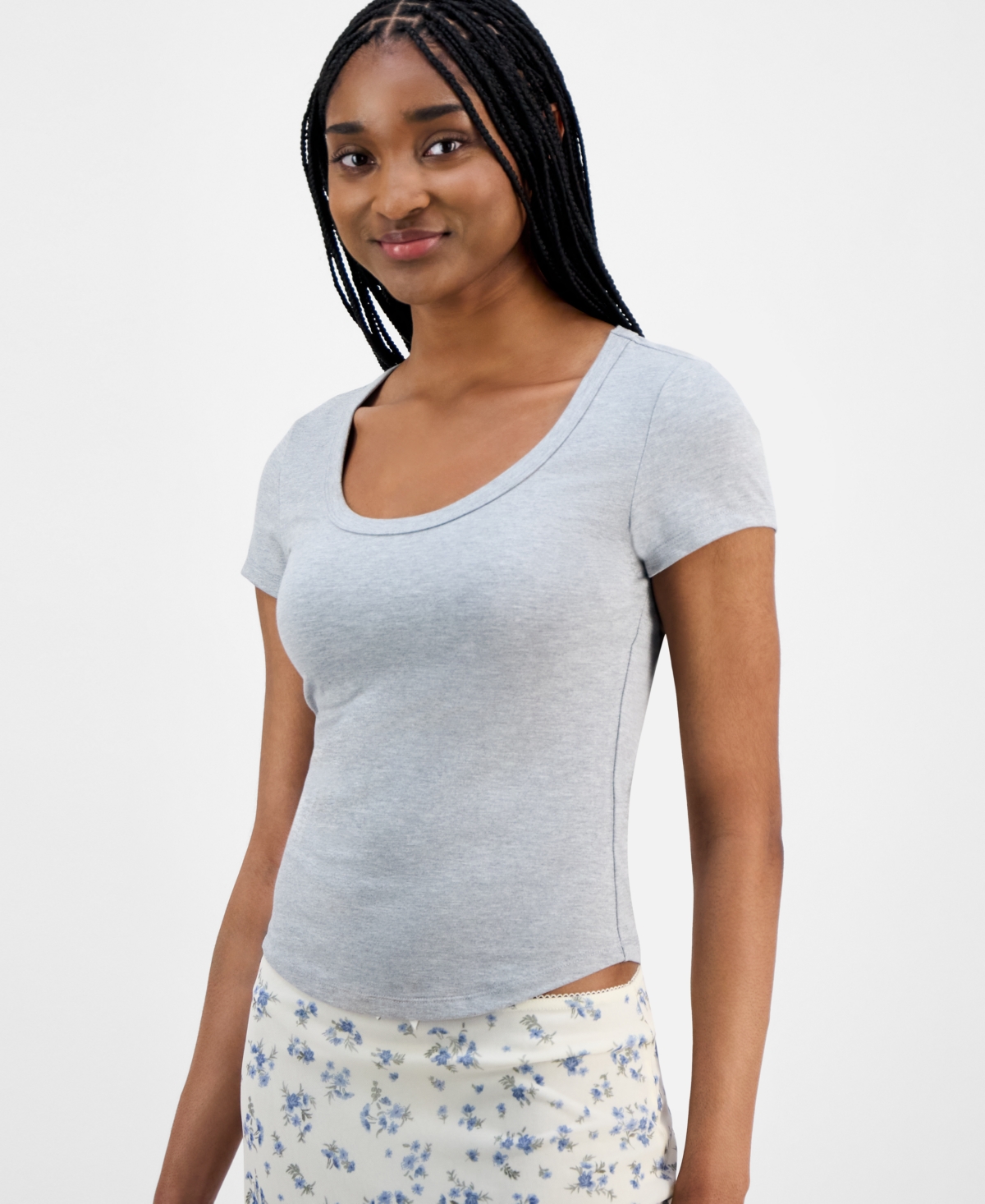 Click here for Hippie Rose Juniors Scoop-Neck Cap-Sleeve T-Shirt... prices