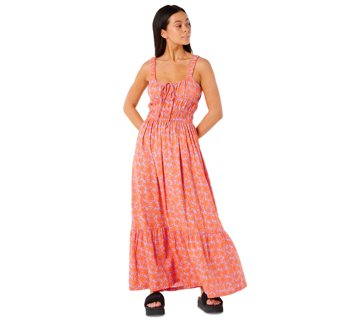 Click here for Rip Curl Juniors Neon Isles Shirred Maxi Dress - P... prices