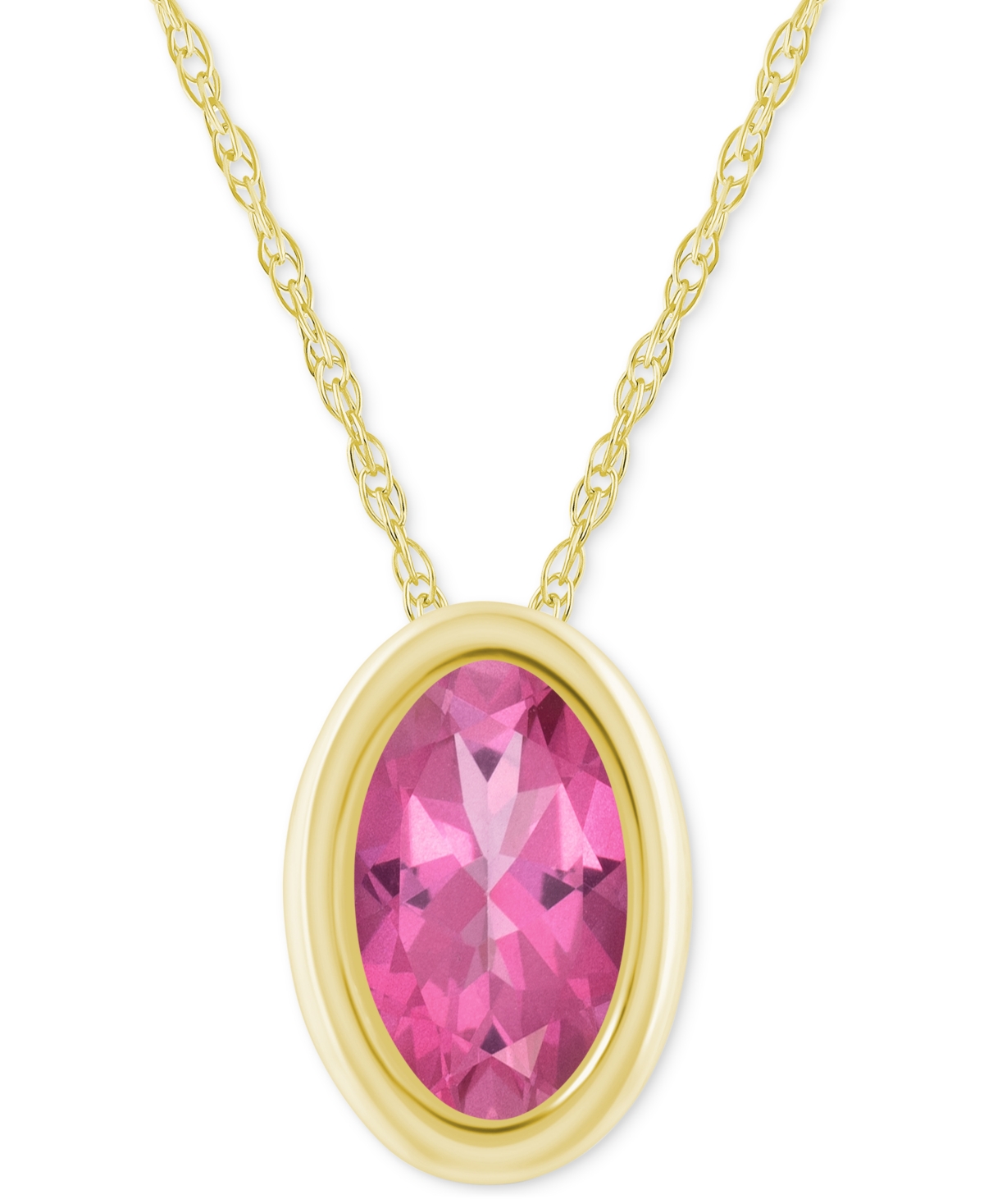 Click here for Pink Topaz Oval Solitaire 18 Pendant Necklace in 1... prices