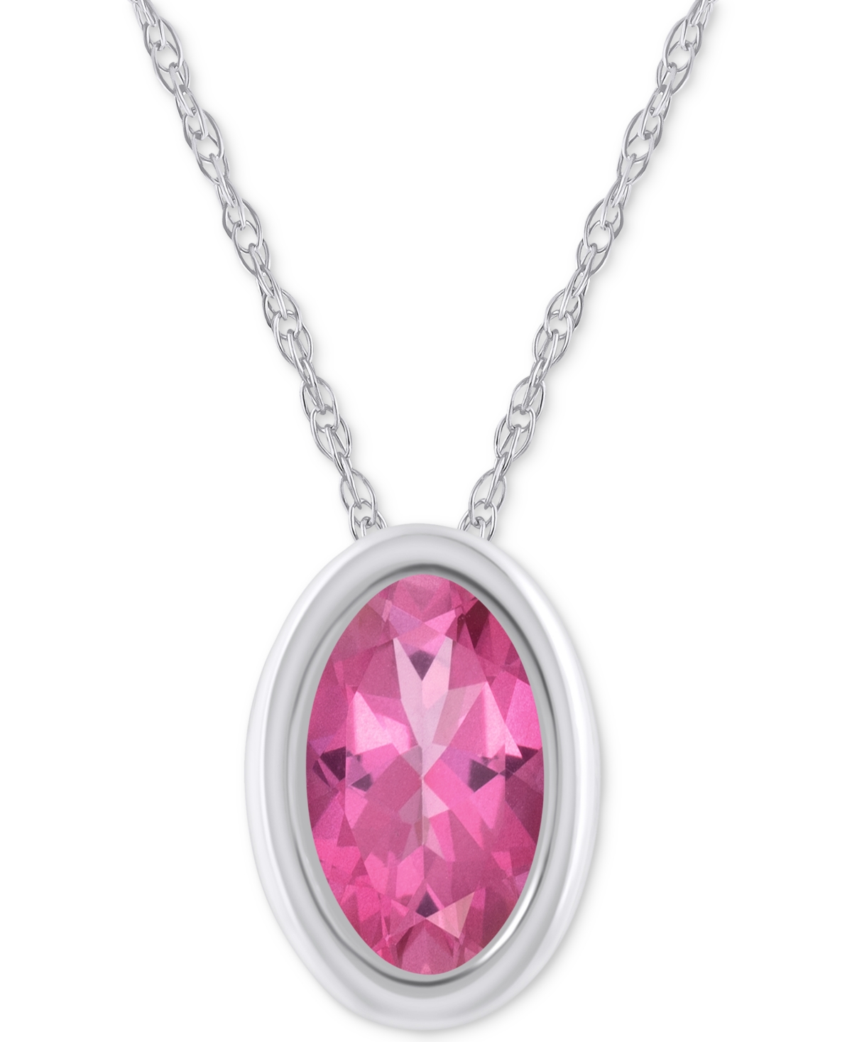 Click here for Pink Topaz Oval Solitaire 18 Pendant Necklace in 1... prices