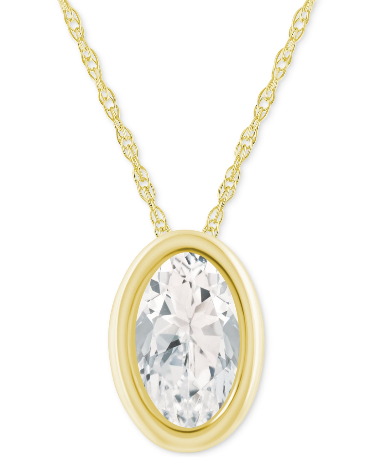 Click here for Pink Topaz Oval Solitaire 18 Pendant Necklace in 1... prices