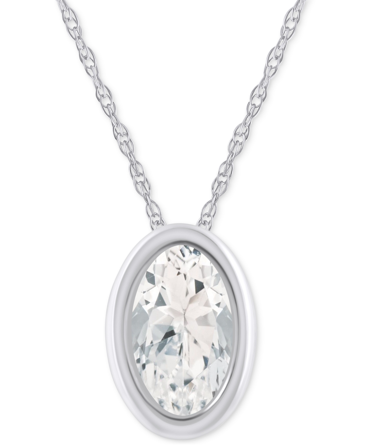 Click here for Pink Topaz Oval Solitaire 18 Pendant Necklace in 1... prices