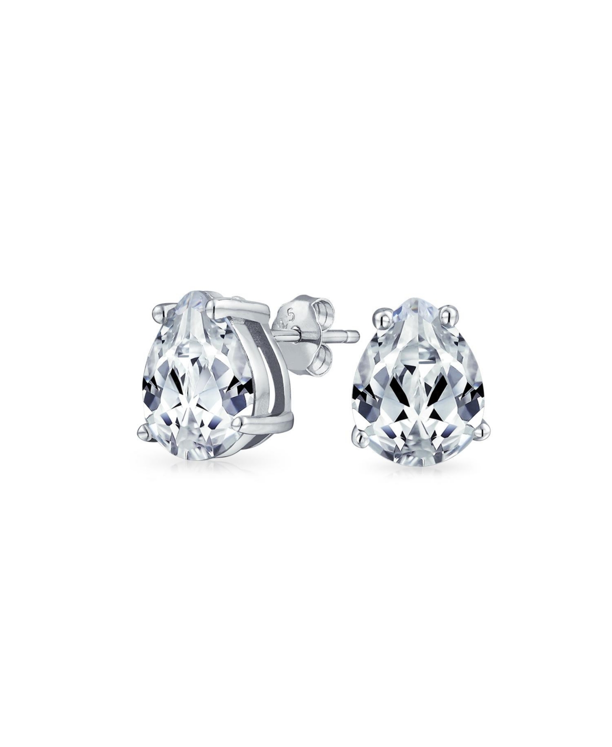 Click here for Bling Jewelry Teardrop Cz Solitaire Stud Earrings... prices