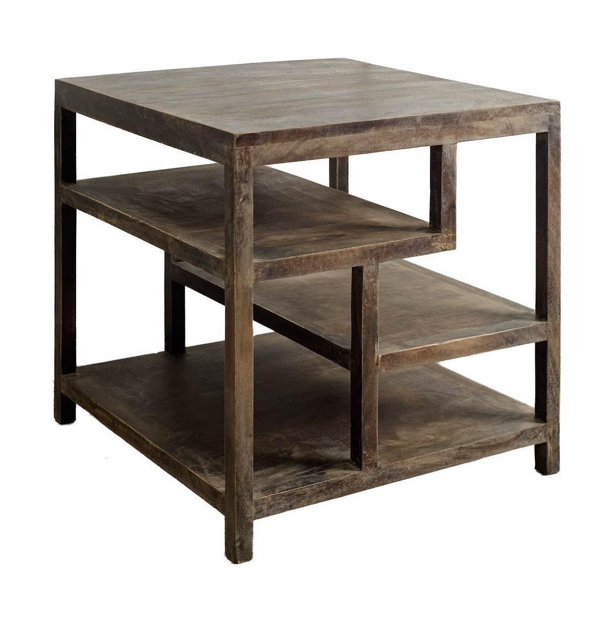 Click here for Handcrafted Solid Wood Square End Table - Brown prices