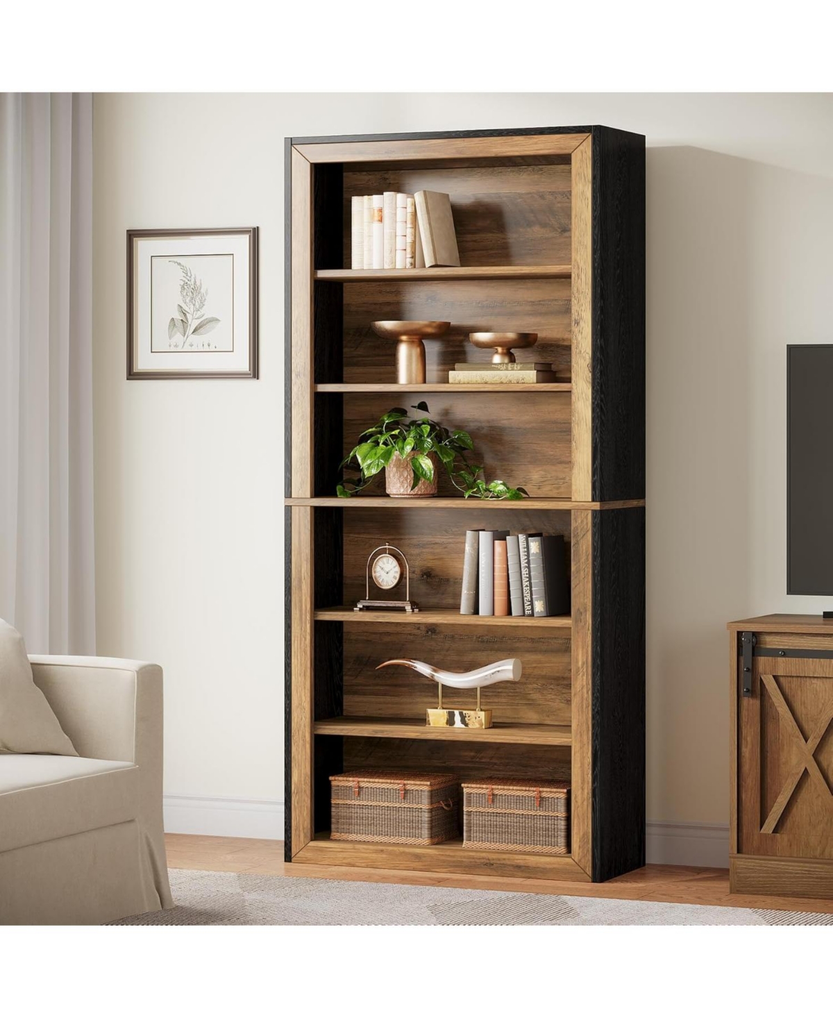 Click here for Tribesigns 74.4 Tall Bookcase  7 Tiers Wood Open D... prices