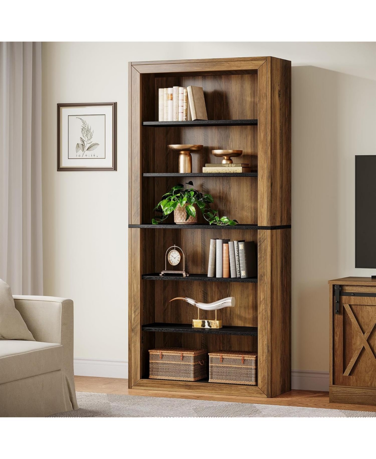 Click here for Tribesigns 74.4 Tall Bookcase  7 Tiers Wood Open D... prices