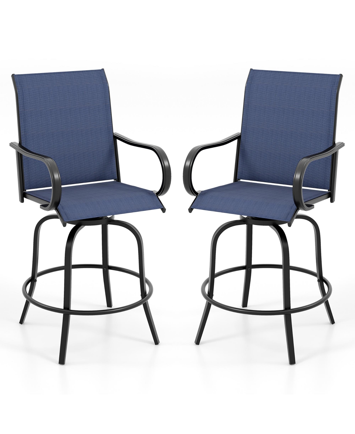 Click here for Gymax Outdoor Swivel Bar Stool Set of 2 w/Breathab... prices