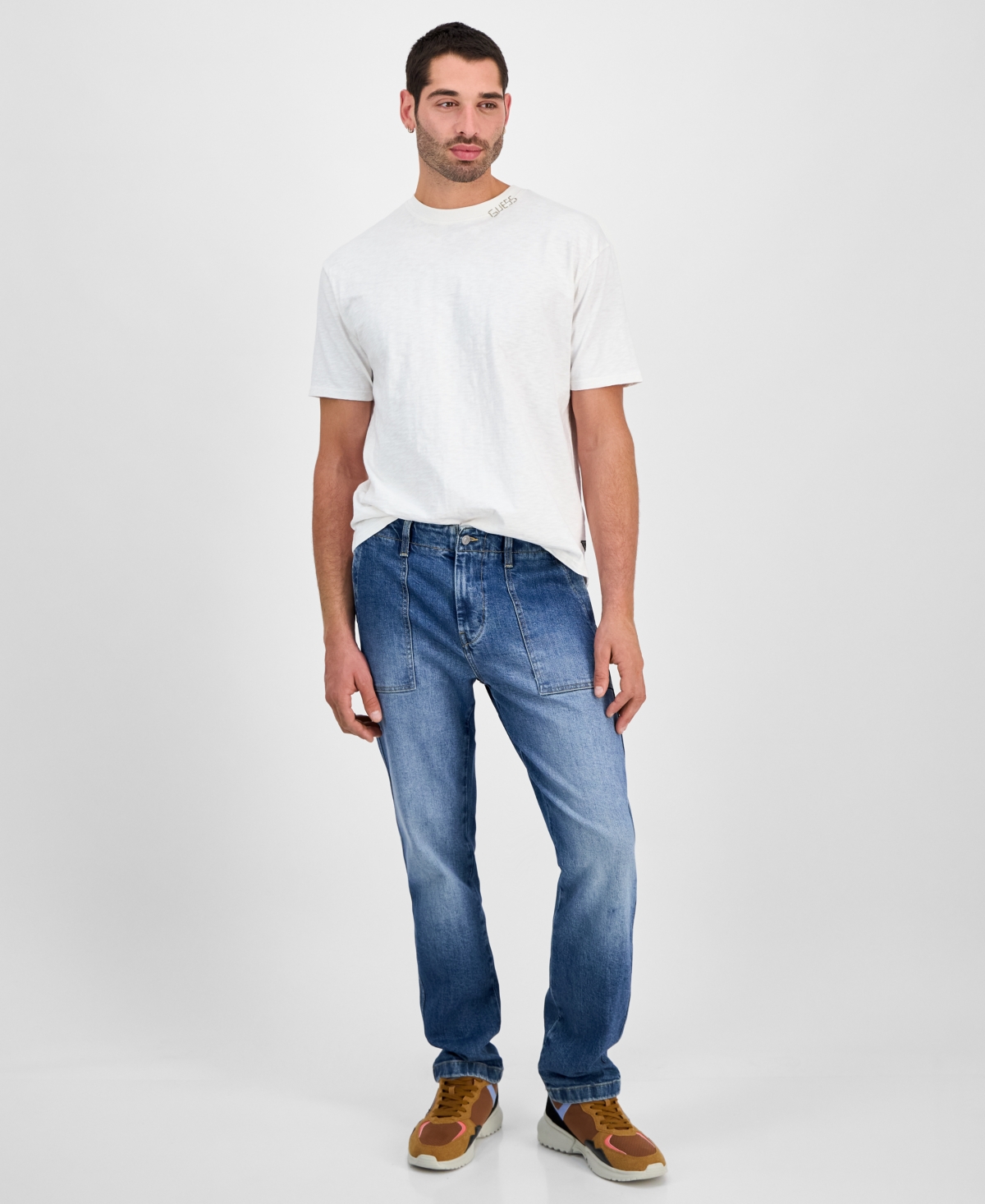 Click here for Guess Mens Utility Jeans - Stone Pine prices