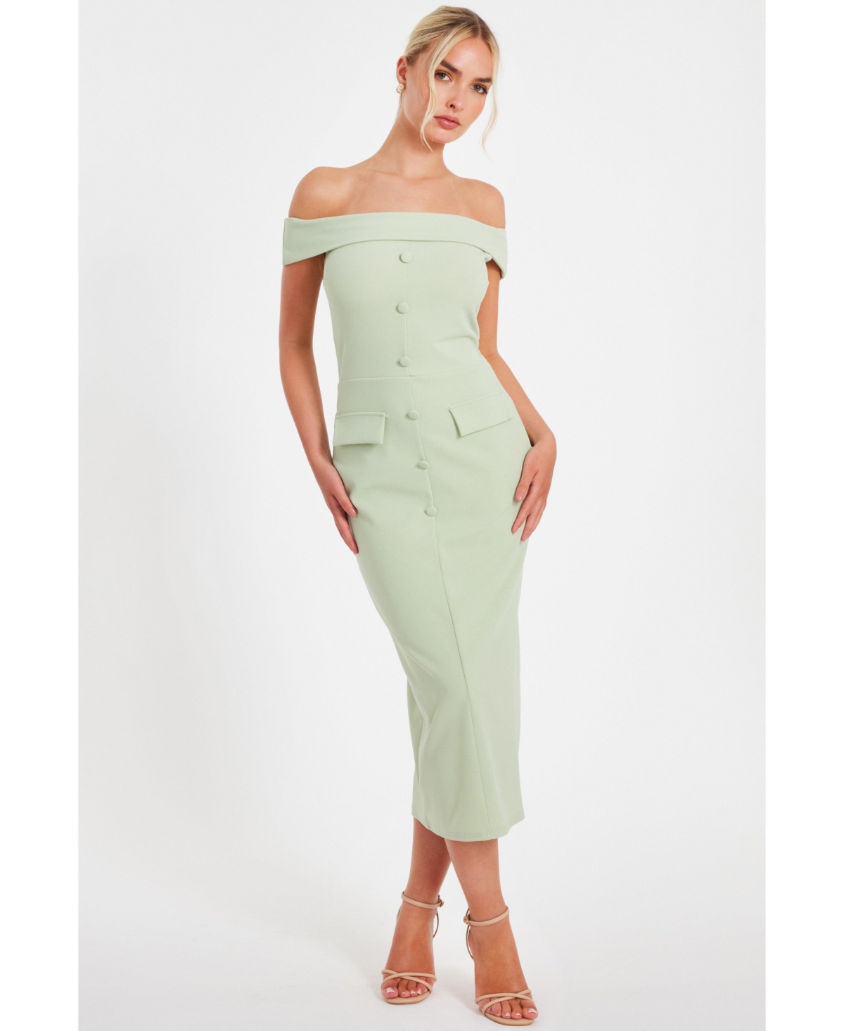Click here for Quiz Womens Scuba Crepe Button Front Maxi Dress -... prices