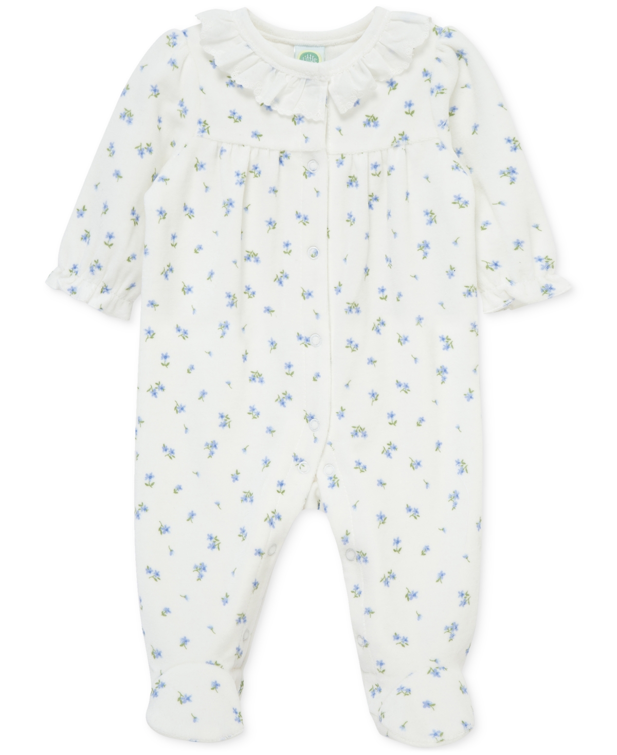 Click here for Little Me Baby Girls Tiny Floral Velour Footed Cov... prices