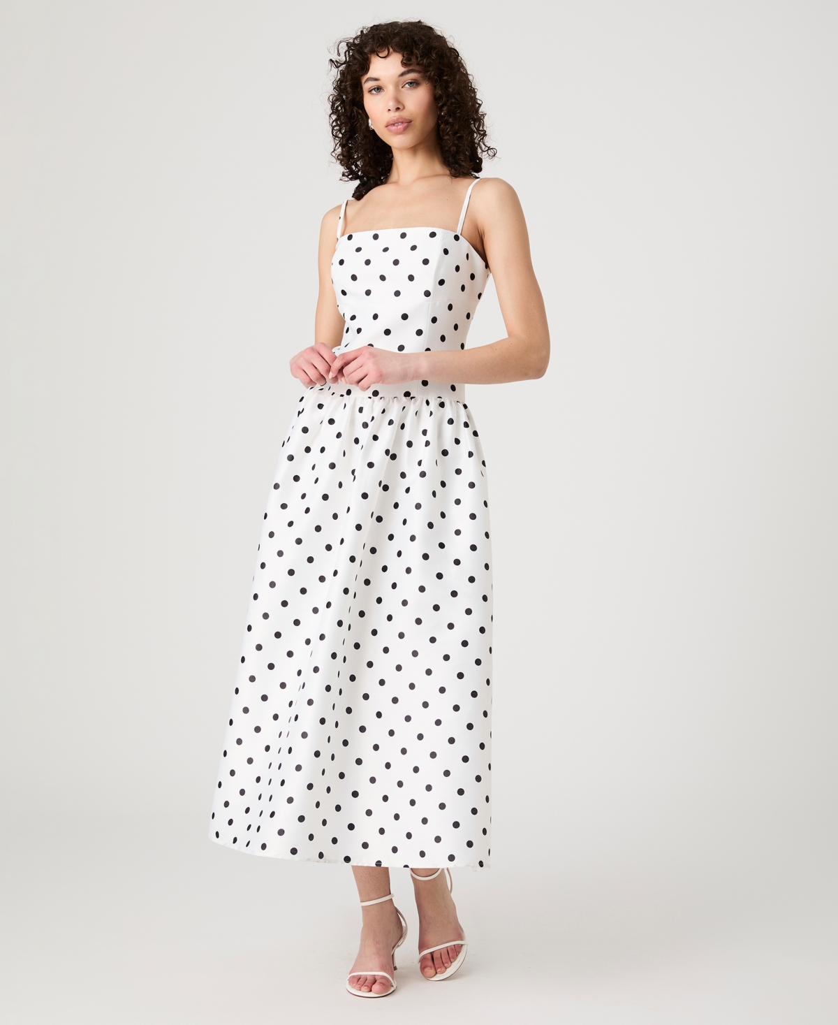 Click here for French Connection Womens Strappy Polka Dot Midi Dr... prices