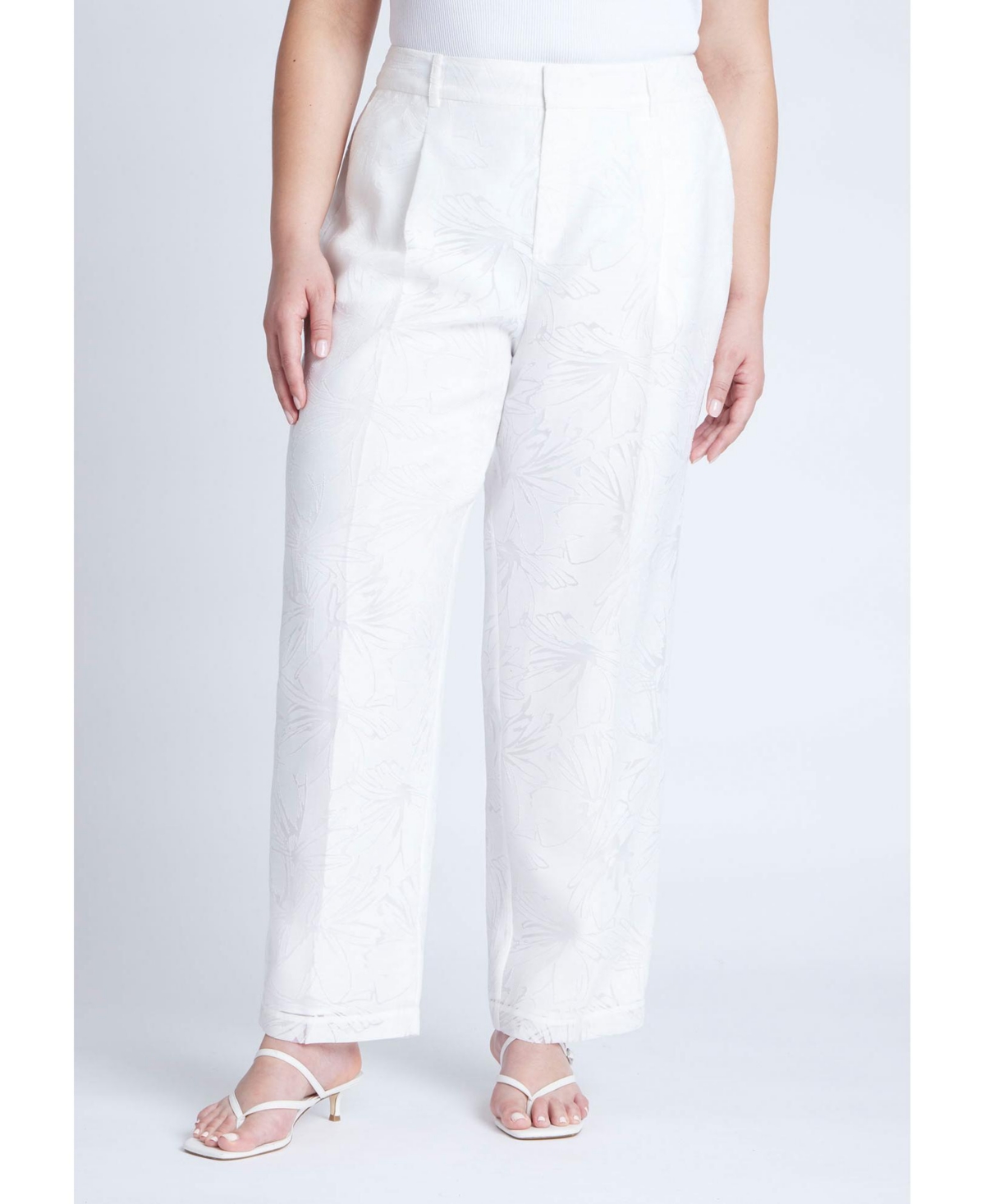 Click here for Eloquii Womens Plus Size Burnout Trouser - Soft wh... prices