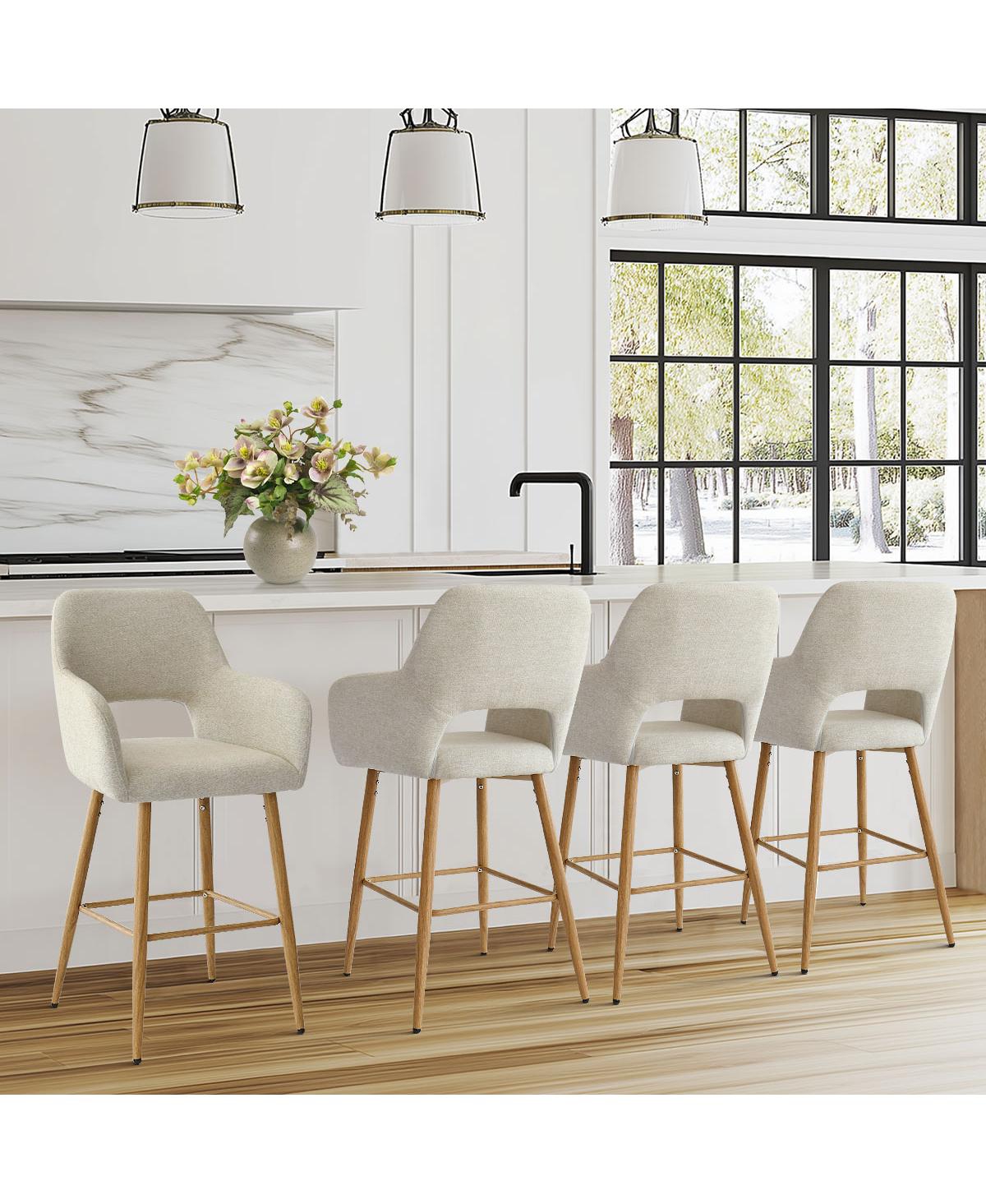 Click here for Set of 4 Upholstered Counter Height Bar Stools wit... prices
