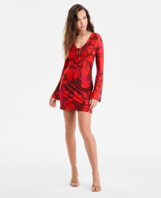 Bar III Women's Printed Mesh Mini Dress, Exclusively at Macy's - Macy's