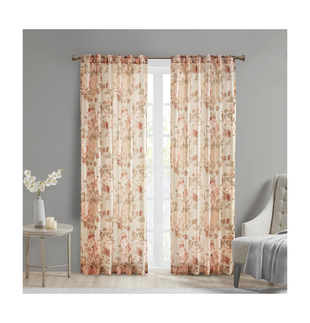 Click here for Simone Printed Floral Rod Pocket and Back Tab Voil... prices