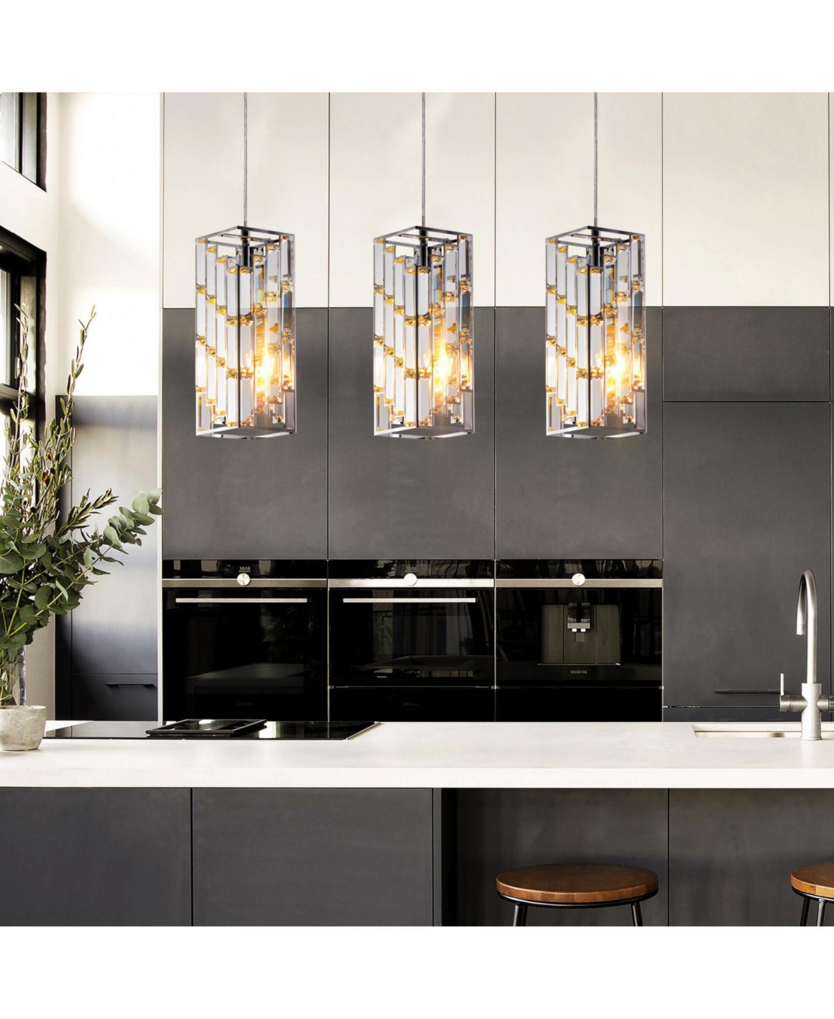 Click here for Streamdale Modern Crystal Pendant Light - 3 Pack... prices