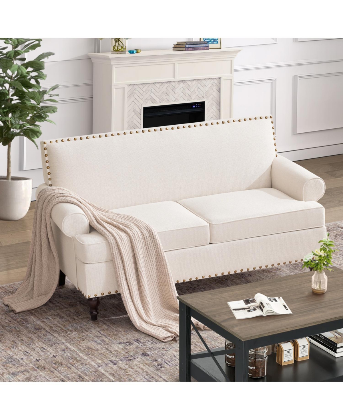 Click here for Streamdale Mid Century Modern Loveseat Sofa (Beige... prices