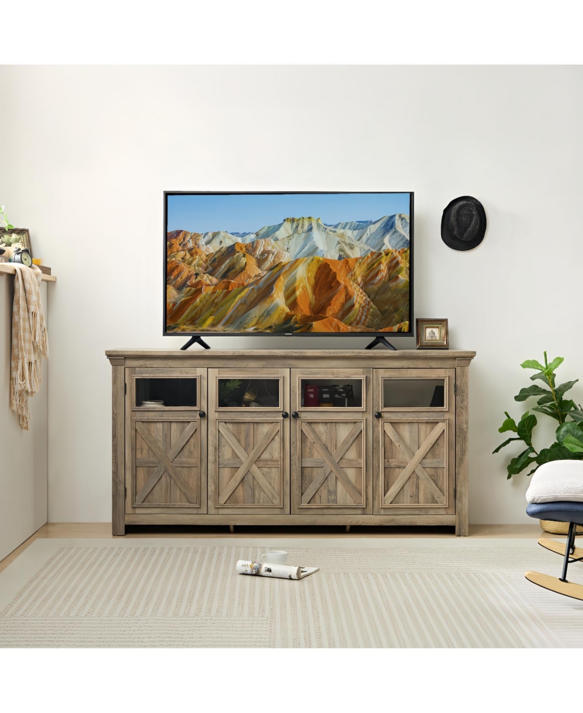 Click here for Farmhouse Sideboard Cabinet with 4 Doors for Kitch... prices