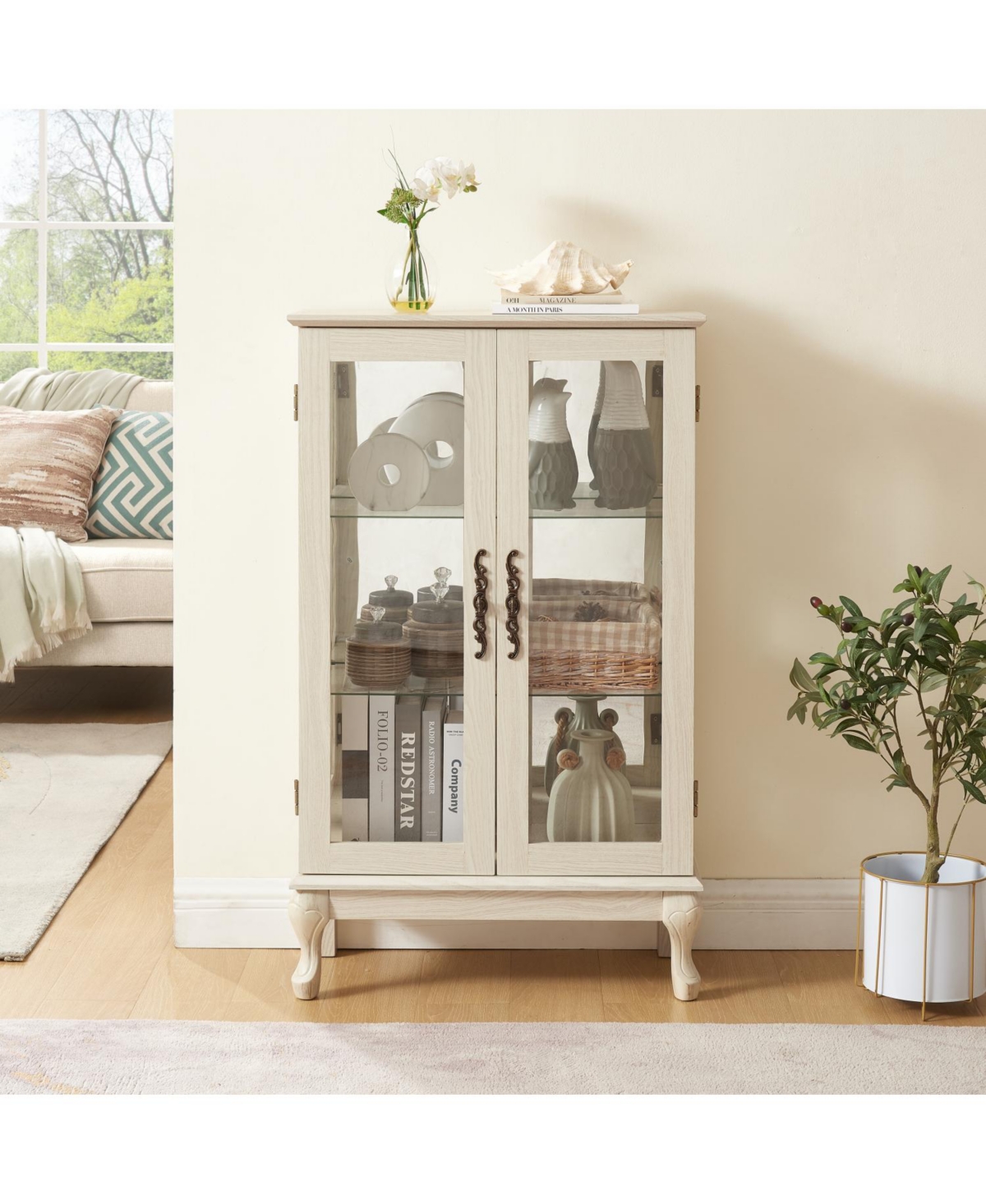 Click here for Streamdale Furniture Elegant 2-Door Curio Cabinet... prices
