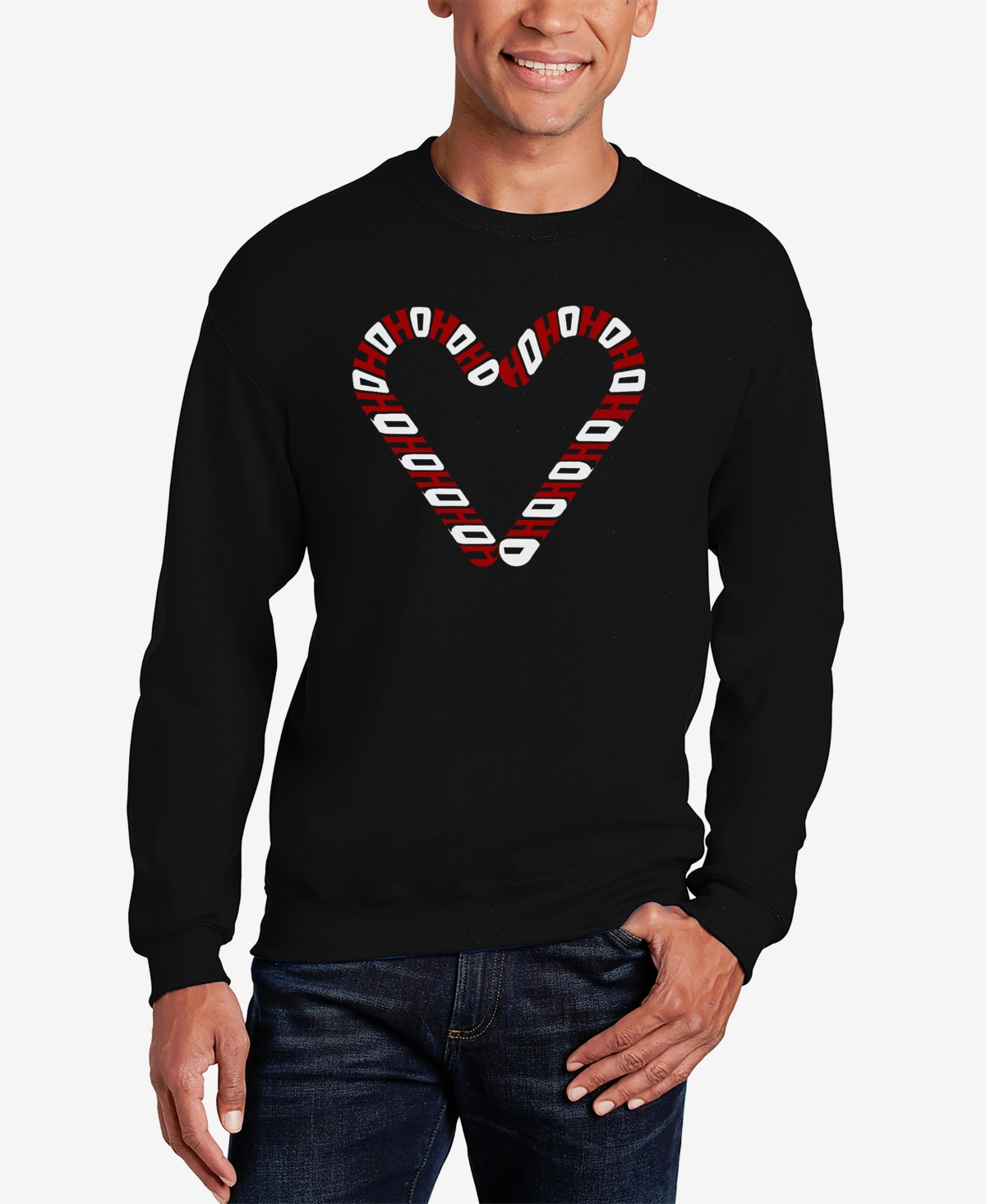 Click here for La Pop Art Mens Candy Canes Word Art Crewneck Swea... prices