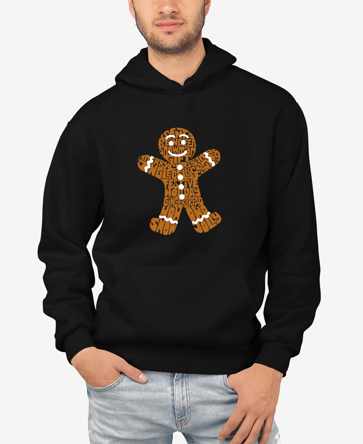 Click here for La Pop Art Mens Gingerbread Word Art Hooded Sweats... prices