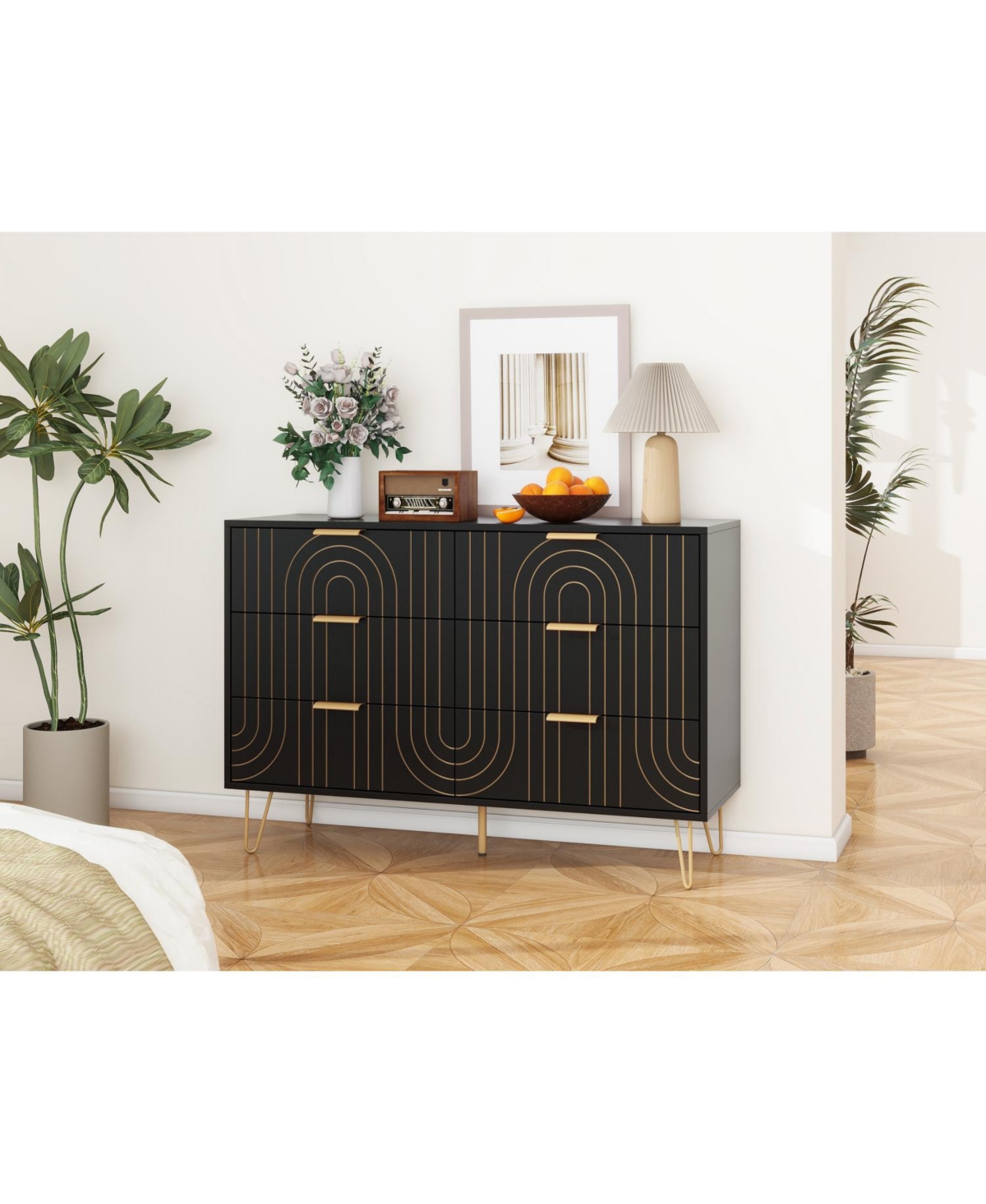 Click here for Streamdale Modern 6 Drawer Dresser with Carving -... prices