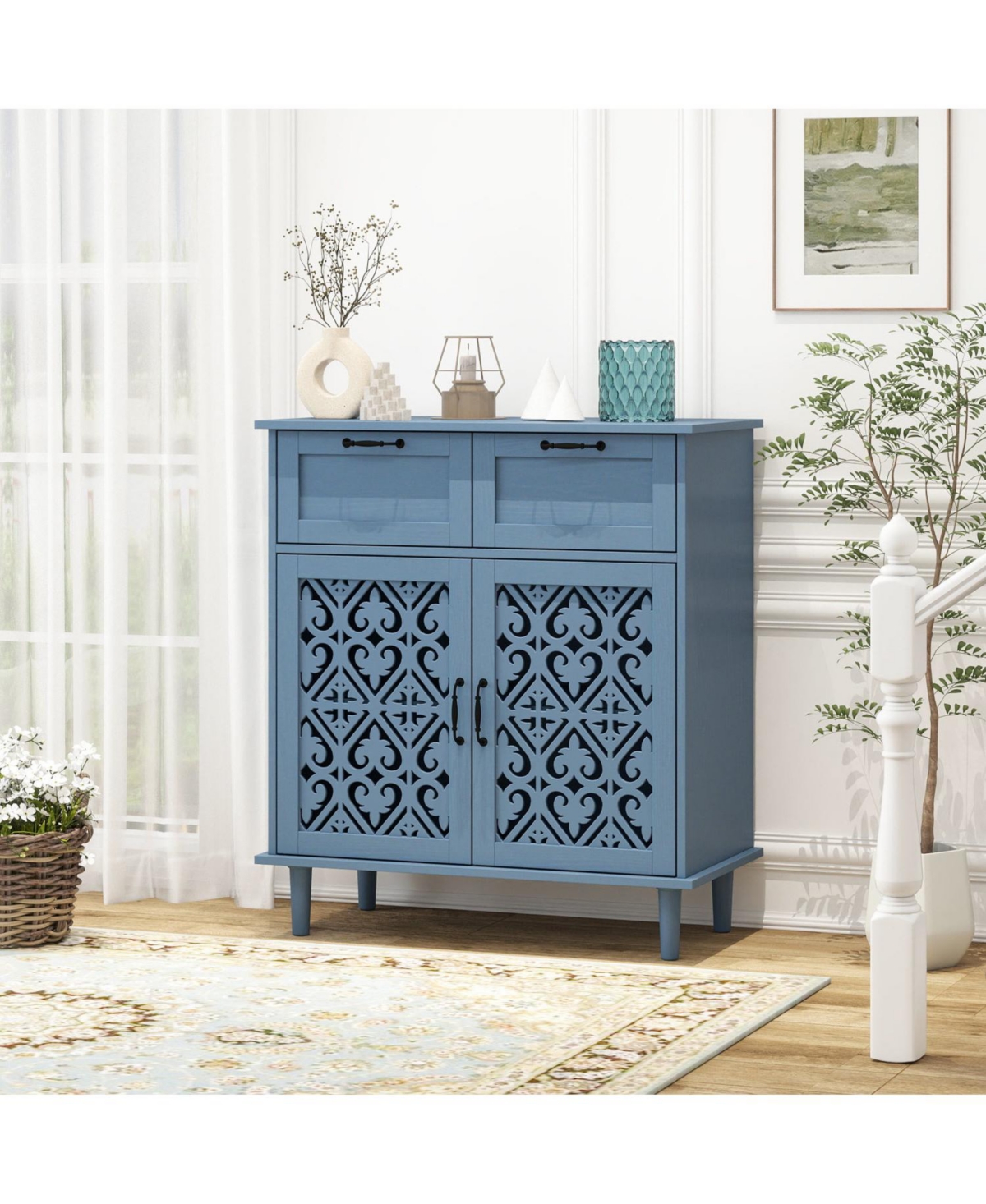 Click here for Streamdale 2-Drawer  2-Door Accent Cabinet - Blue prices