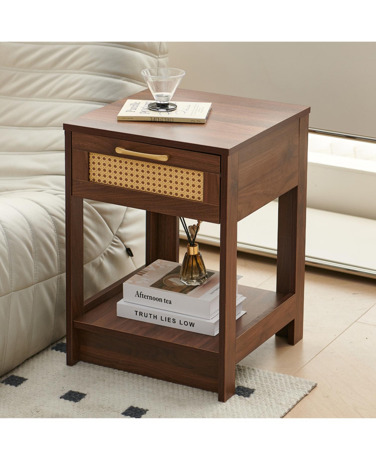 Click here for Streamdale Pe Rattan End Table with Drawer  Modern... prices