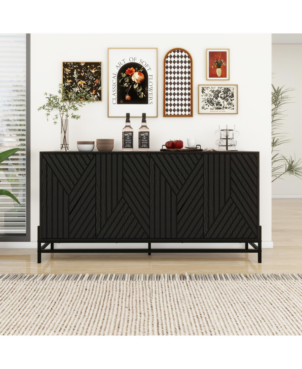 Click here for Carved 4 Door Sideboard  Sideboard Buffet Cabinet... prices
