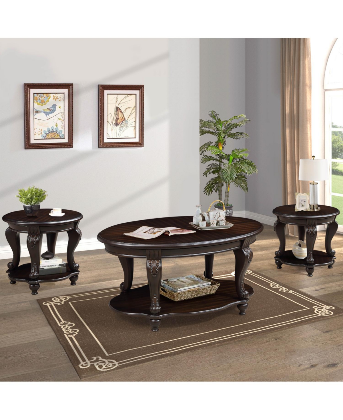 Click here for Streamdale Espresso Living Room Coffee Table Set w... prices
