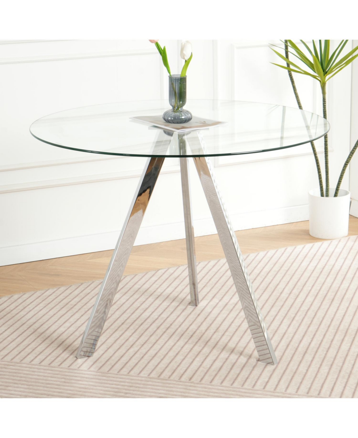 Click here for Streamdale Modern Glass Dining Table with Electrop... prices