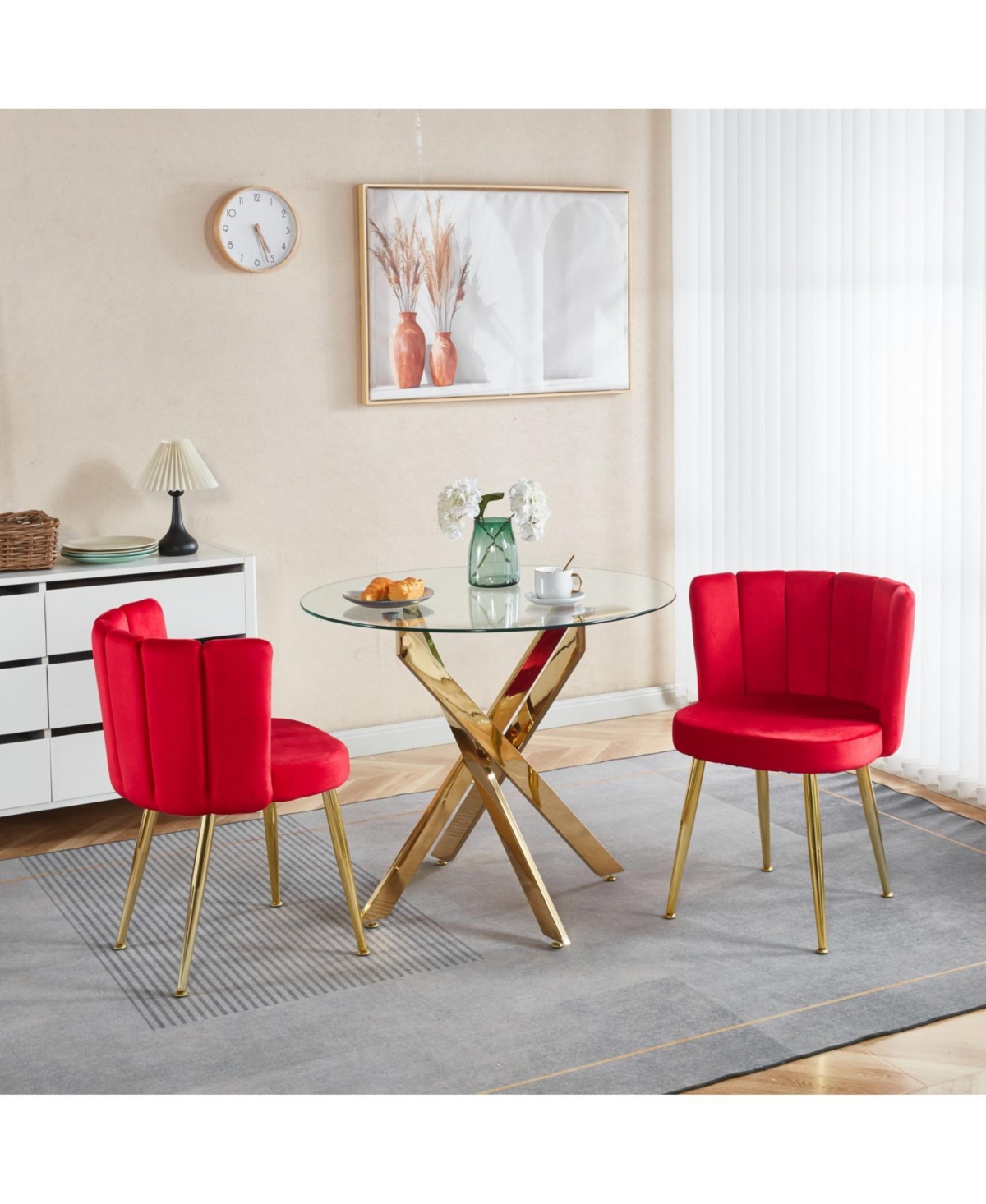 Click here for Streamdale Mid-Century Dining Set 4-6 Person Table... prices