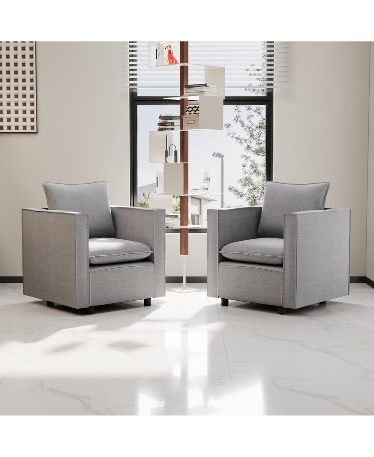 Click here for Streamdale Cozy Gray Single Sofa Chair Soft Cushio... prices