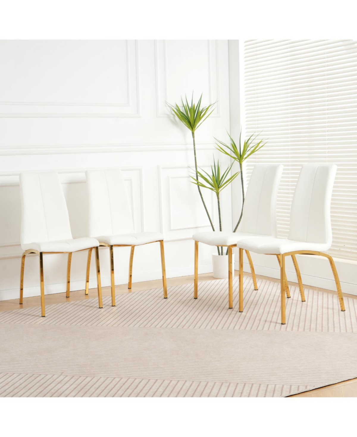 Click here for Streamdale Gold-Plated Pu Dining Chair with Uphols... prices