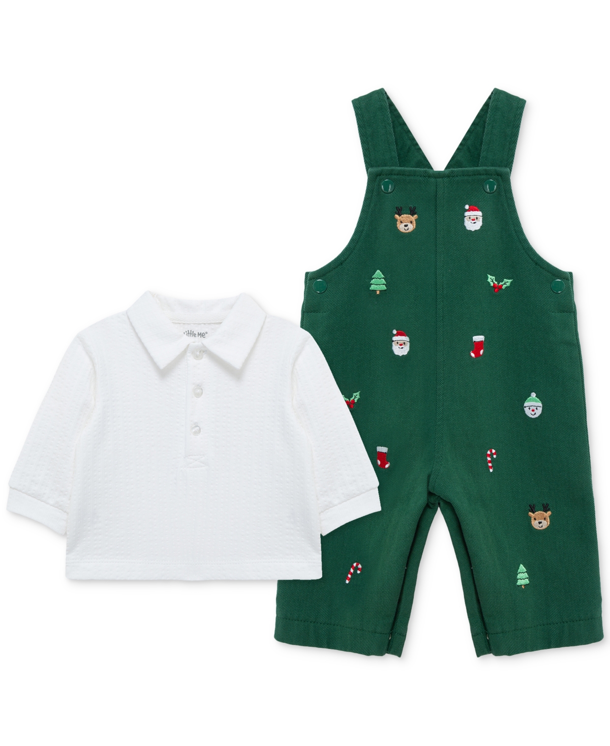 Click here for Little Me Baby Boys Merry Cotton Top & Overall  2... prices