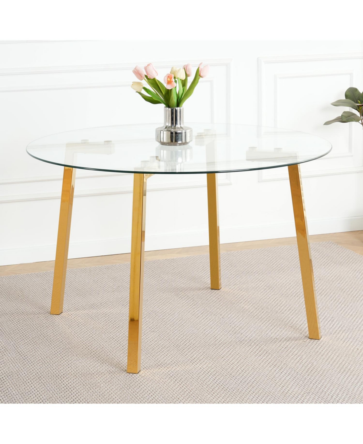 Click here for Streamdale FurnitureModern Round Glass Dining Tabl... prices