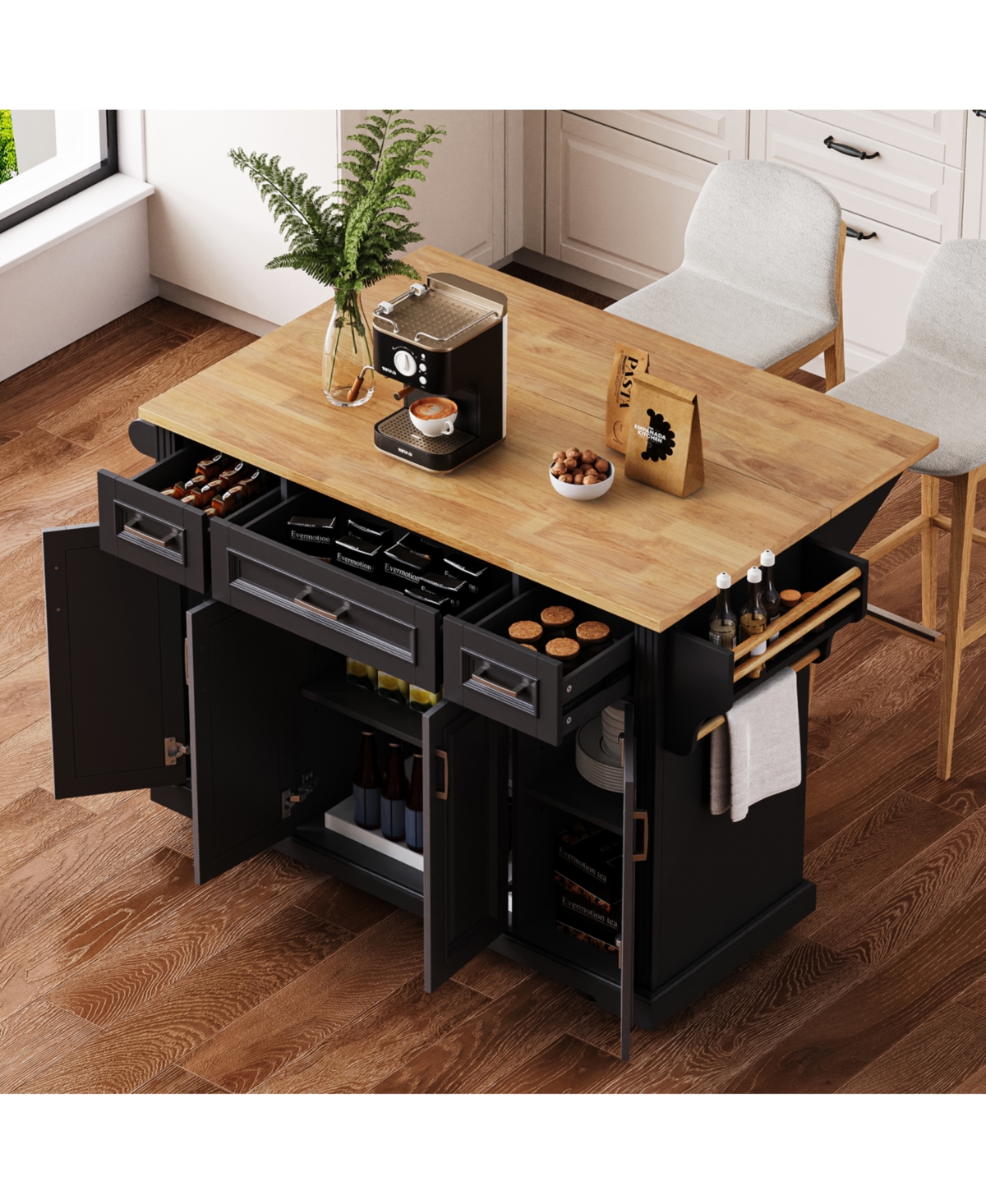 Click here for Streamdale 54" Kitchen Island Cart  Drop Leaf... prices