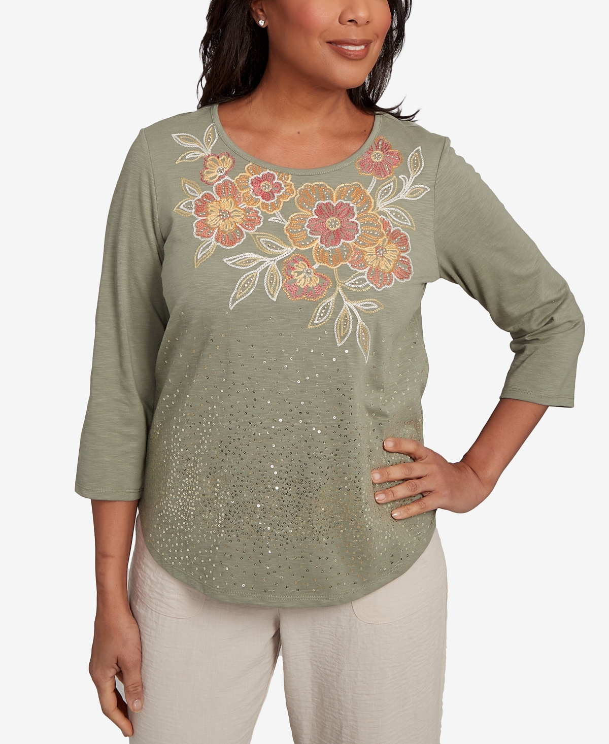 Click here for Alfred Dunner Petite Copper Canyon Scattered Sequi... prices