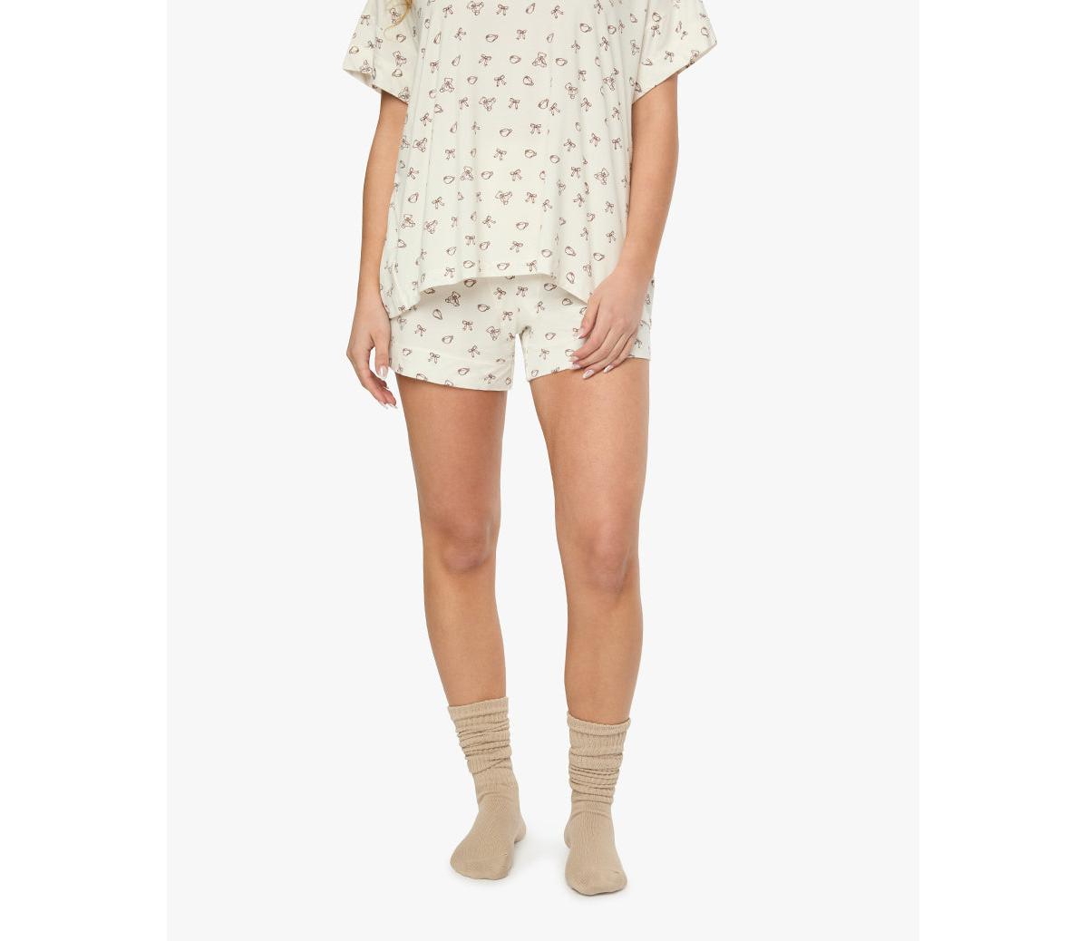 Click here for WeWoreWhat Womens Boxer Short - Ivory/chestnut prices