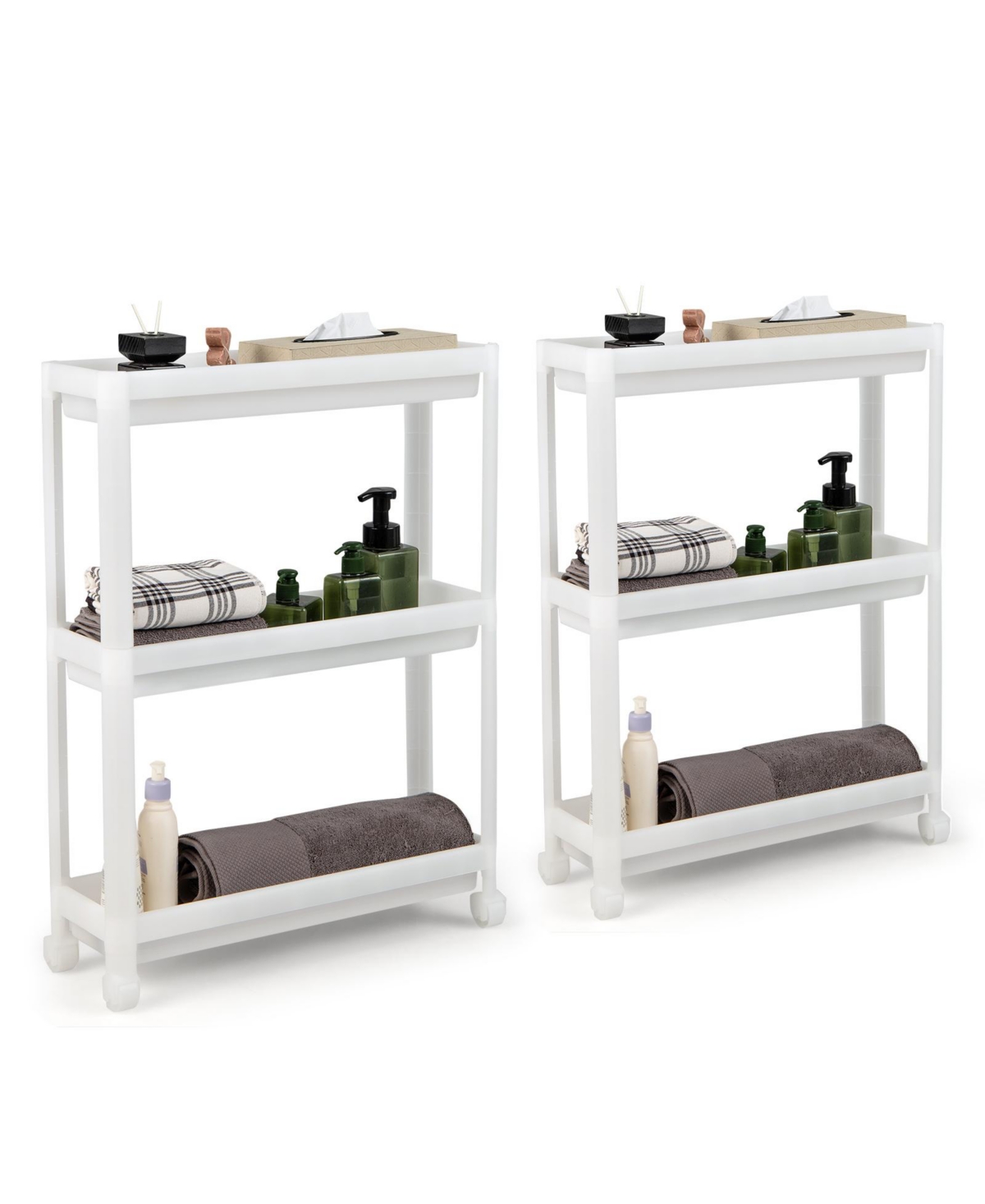Click here for 2 Pieces 3-Tier Slim Detachable Storage Cart with... prices