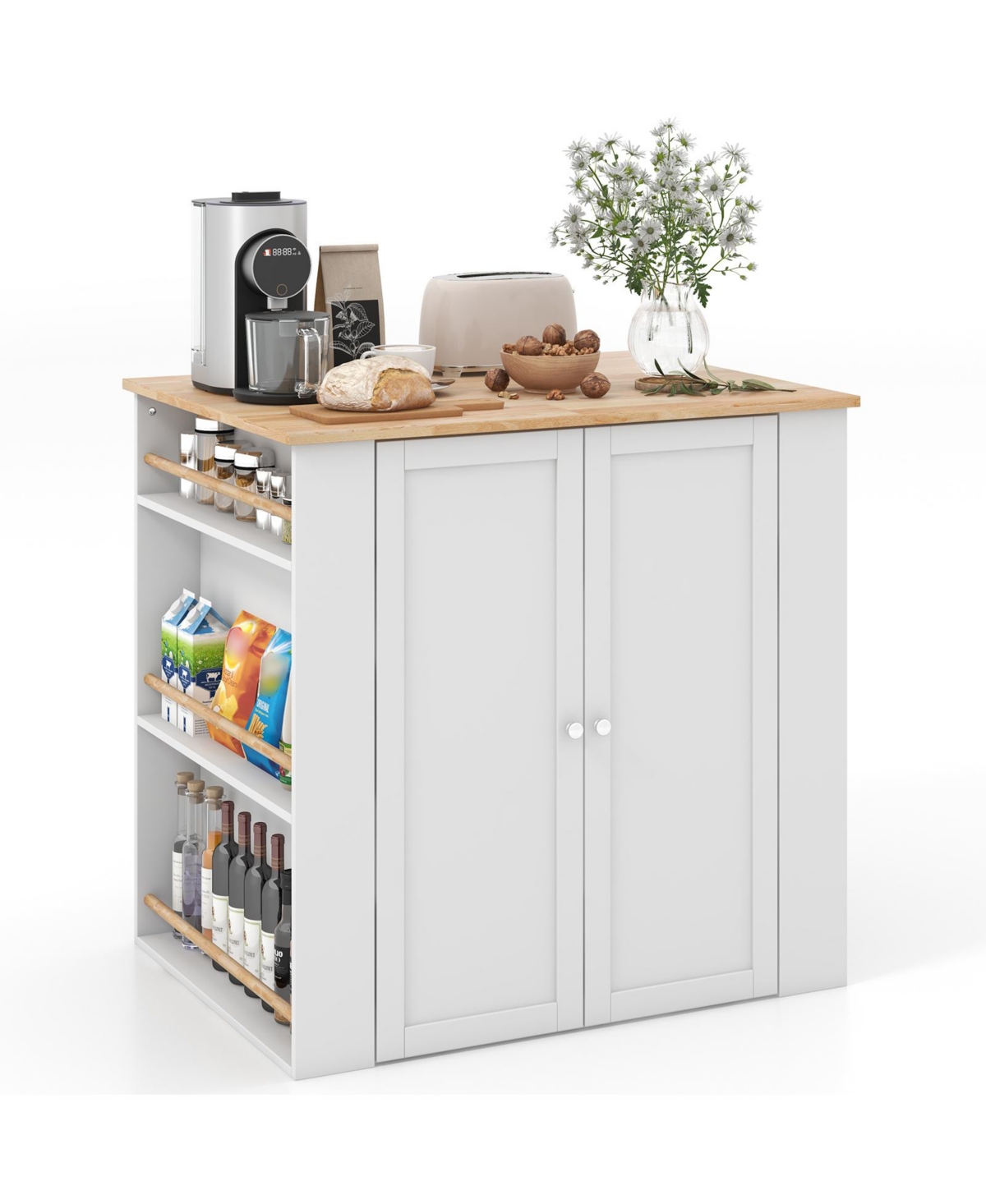Click here for Modern Kitchen Island with Rubber Wood Countertop... prices