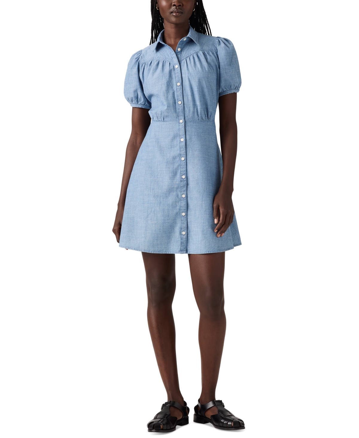 Click here for Levis Womens Cotton Lea Button-Front Mini Dress -... prices