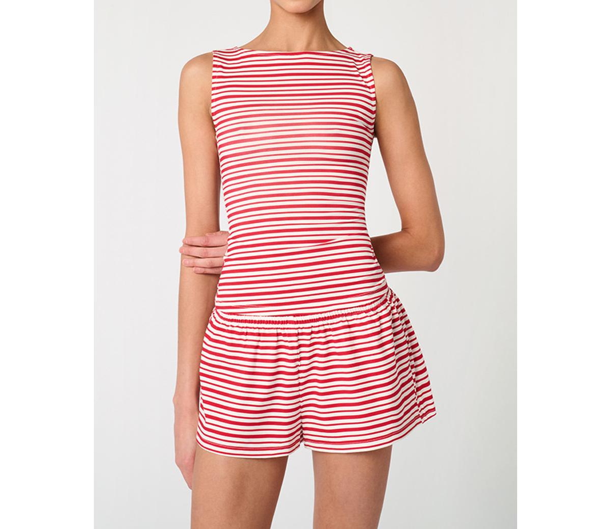Click here for WeWoreWhat Womens Muscle Tank - Red/white multi prices