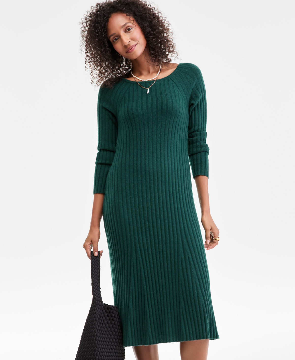 Click here for Charter Club Womens 100 Cashmere Ribbed Midi Sweat... prices