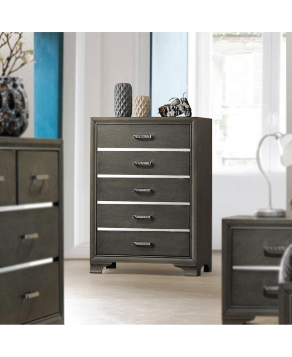 Click here for Kings Brand Furniture Oceana Wood 5 Drawer Chest -... prices