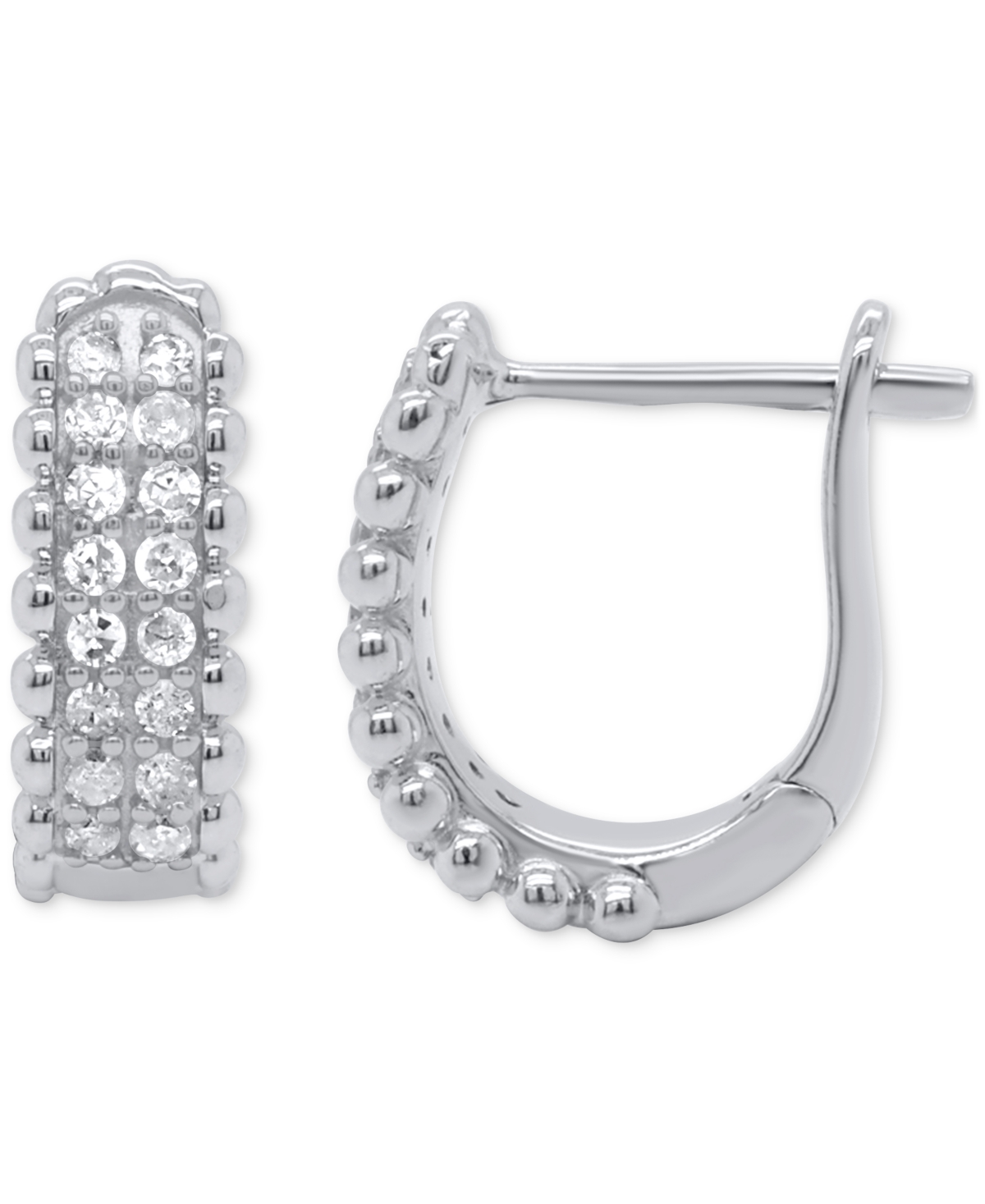 Click here for Diamond Bead Leverback Hoop Earrings (1/6 ct. t.w.... prices