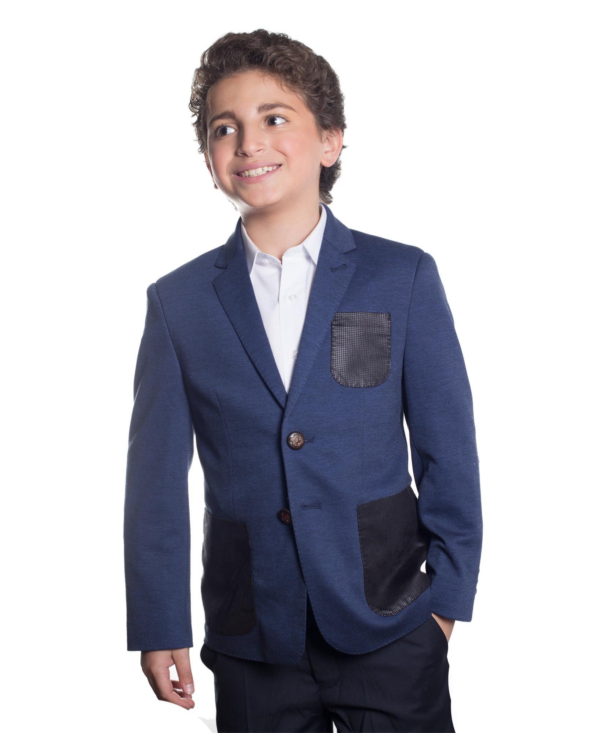 Click here for Elie Balleh Boys Navy Slim Fit Knit Jersey Blazer... prices