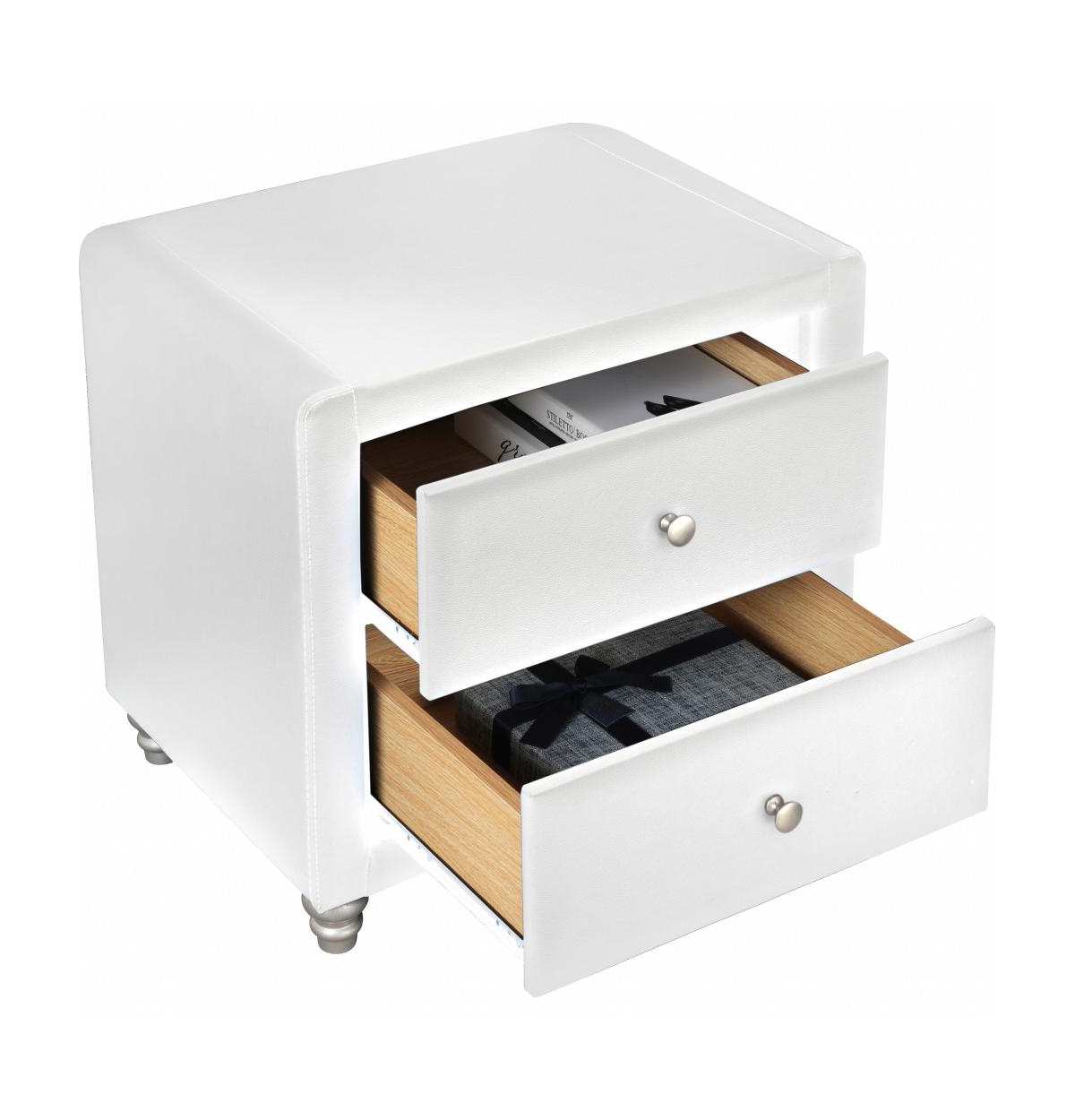 Click here for Two-Drawer Upholstered Nightstand – Chic Be... prices