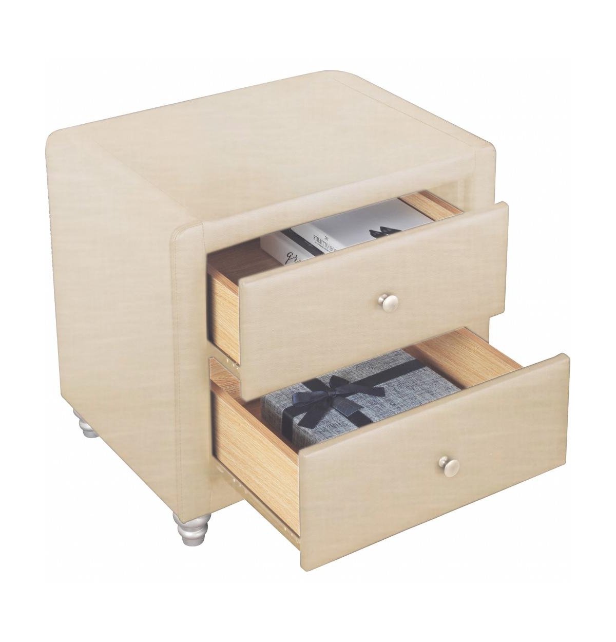 Click here for Two-Drawer Upholstered Nightstand – Chic Be... prices