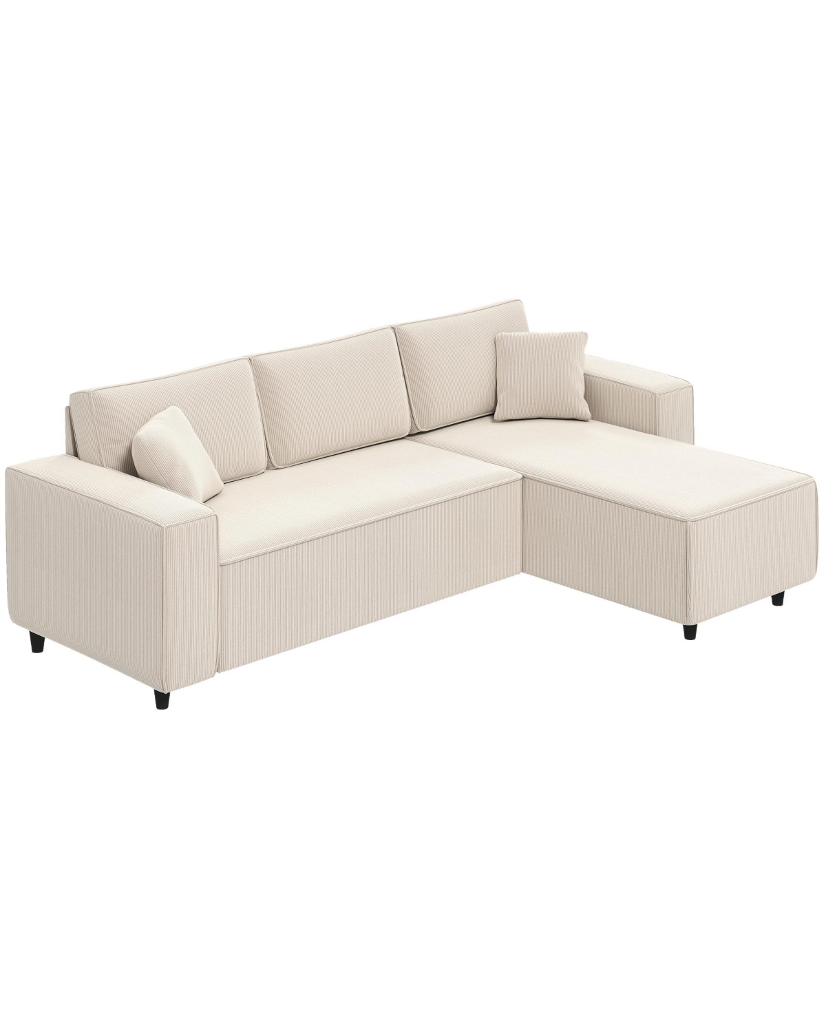 Click here for Homcom Chaise Sectional Sofa  Corduroy Fabric Corn... prices